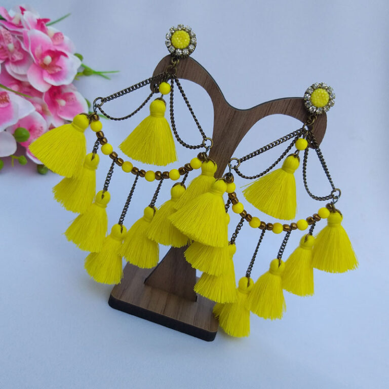 Brinco tassel amarelo - Joarte Biju